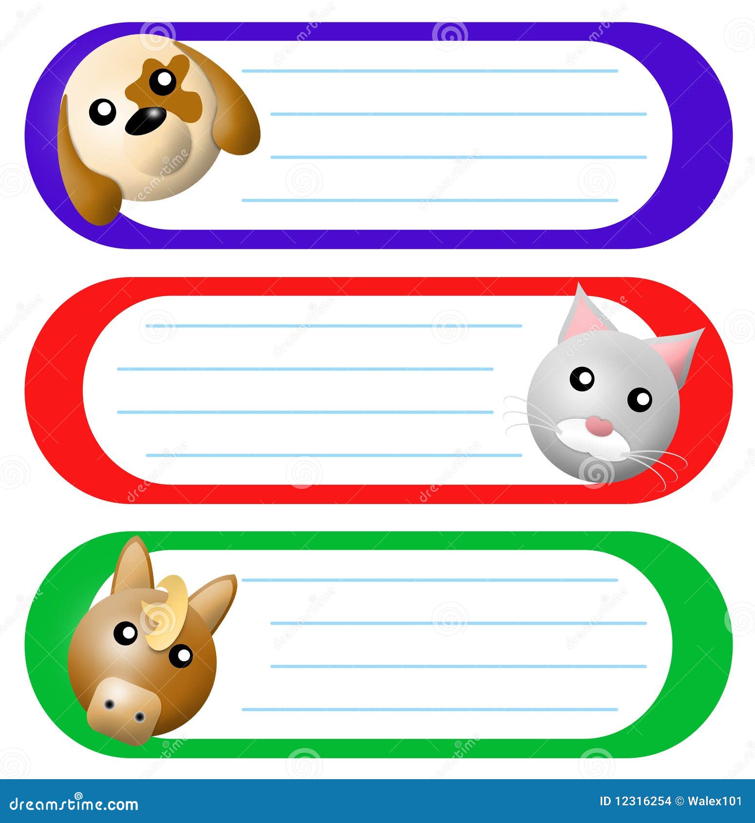 Animals labels set (02) stock illustration. Illustration of gift - 12316254