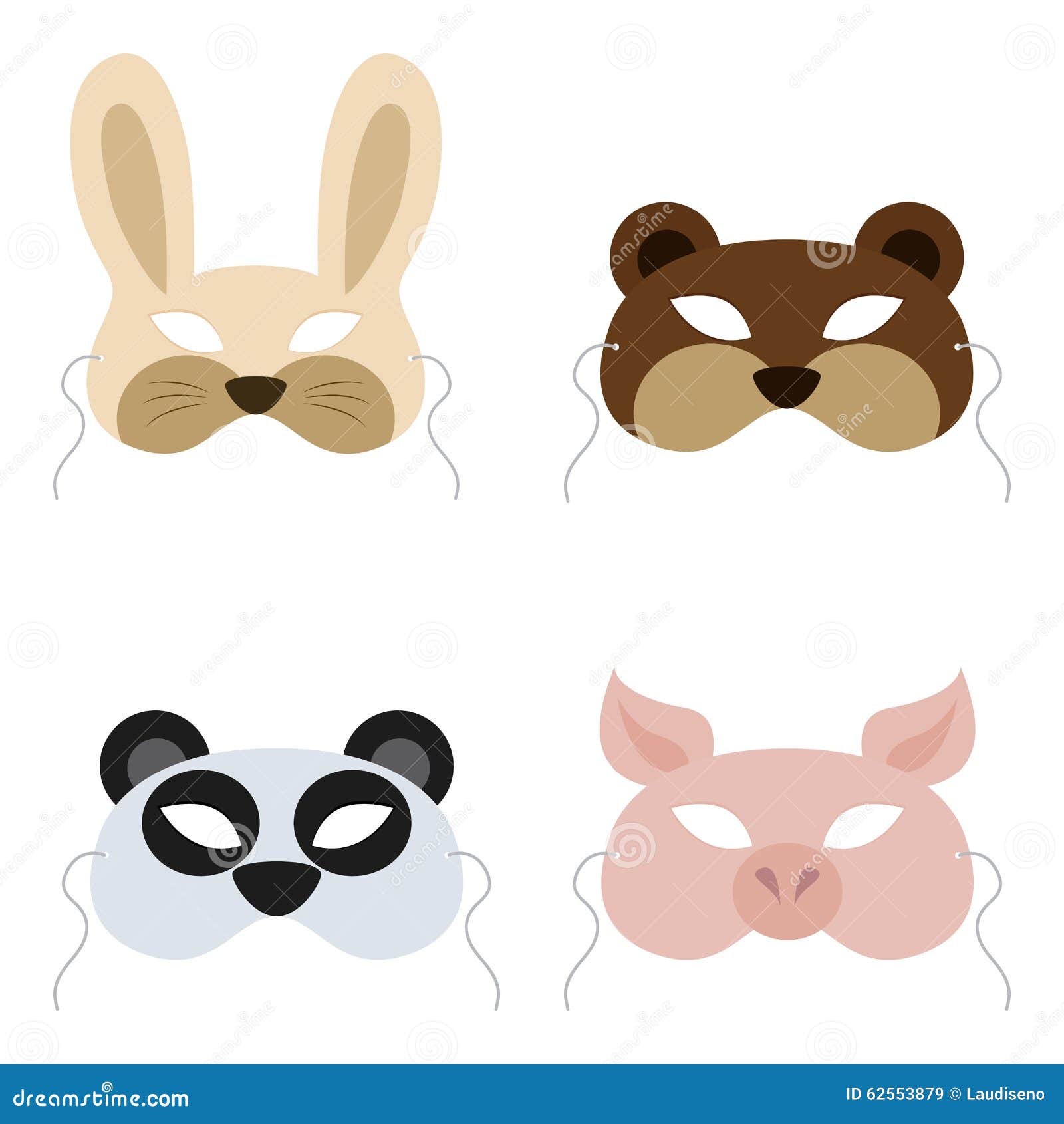 Animals Mask Cartoon Vector | CartoonDealer.com #62553901