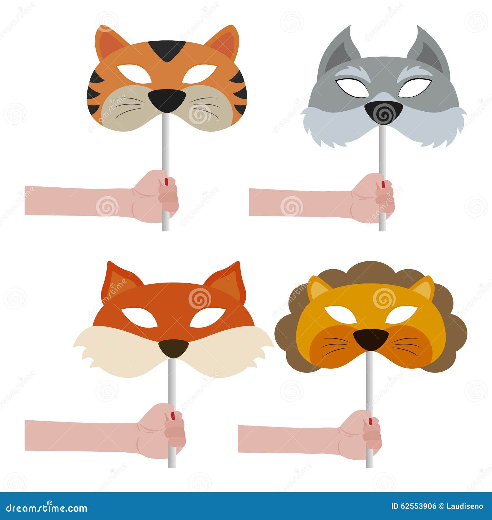 Animals Mask Cartoon Vector | CartoonDealer.com #62553901