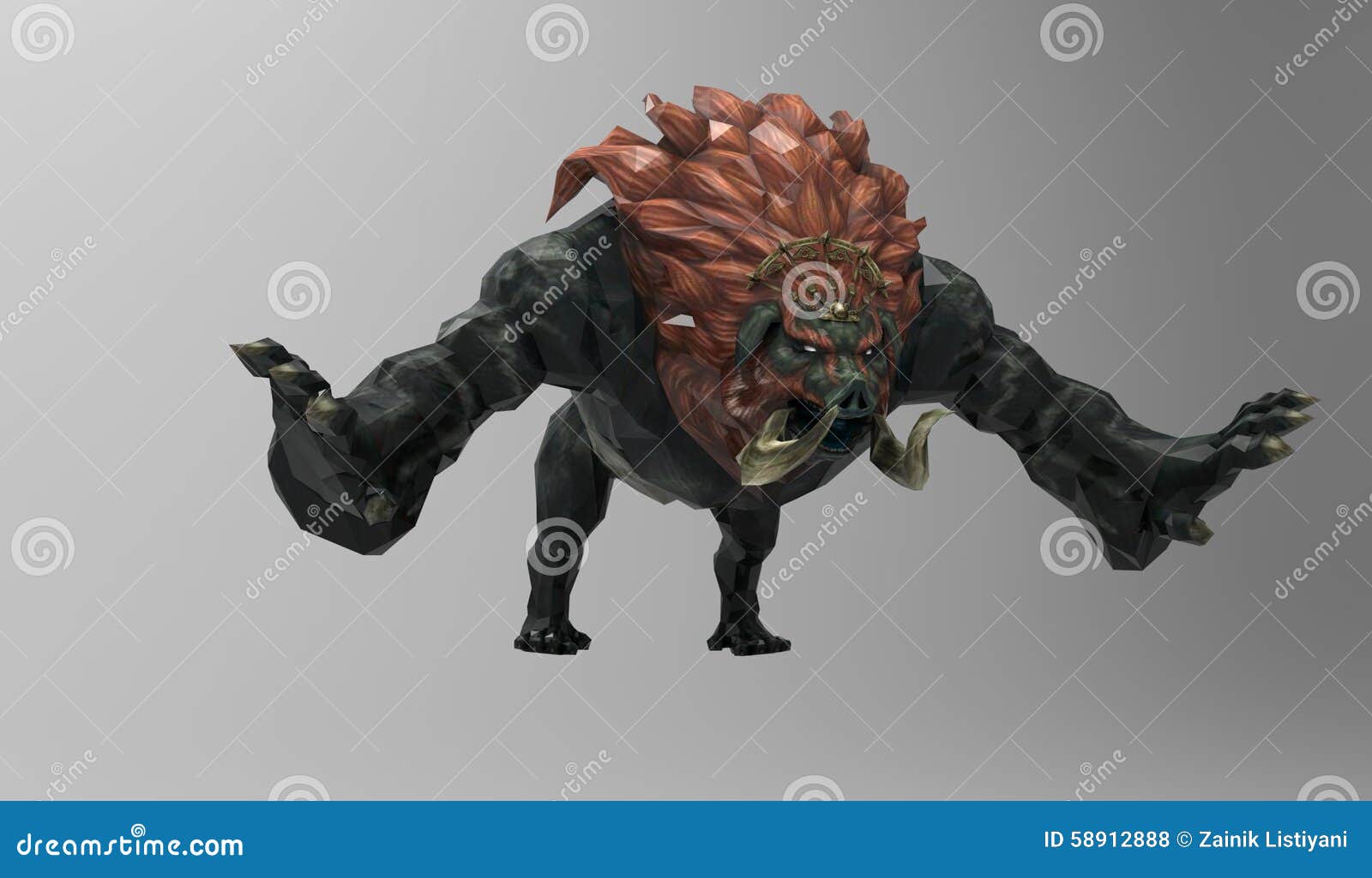 Mutant Animals Roam And Dominate The Cyberpunk Neon City. Stock Photo ...