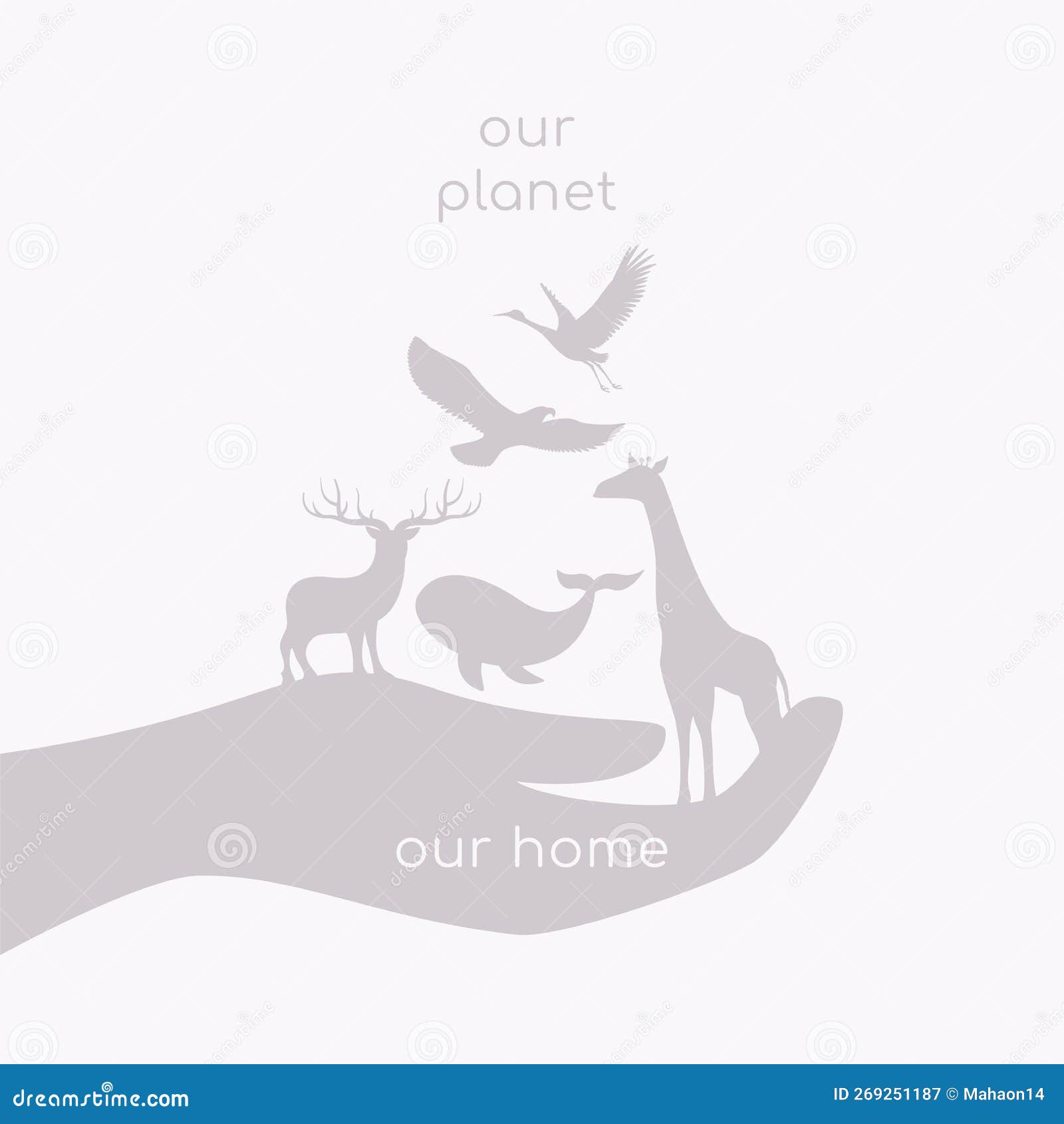 Animals on the Palm of Hand Stock Vector - Illustration of animal ...