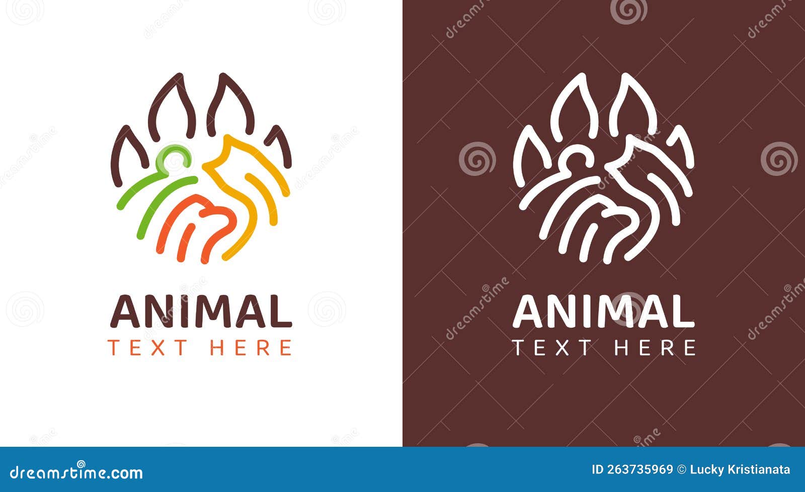 Animals Paw Logo with Dog, Cat, and Rabbit Forming a Paw Stock Vector ...
