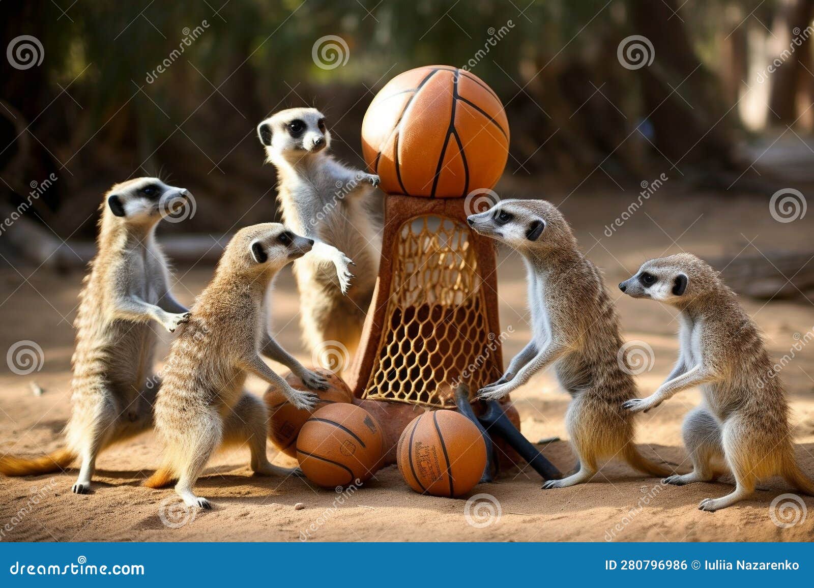 Animals Playing Basketball. AI Generated Stock Photo - Image of animals ...