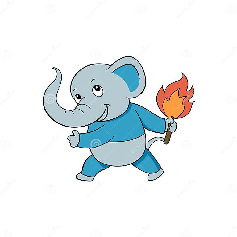 Animals with the Power of Blazing Fire Elephant Stock Vector ...