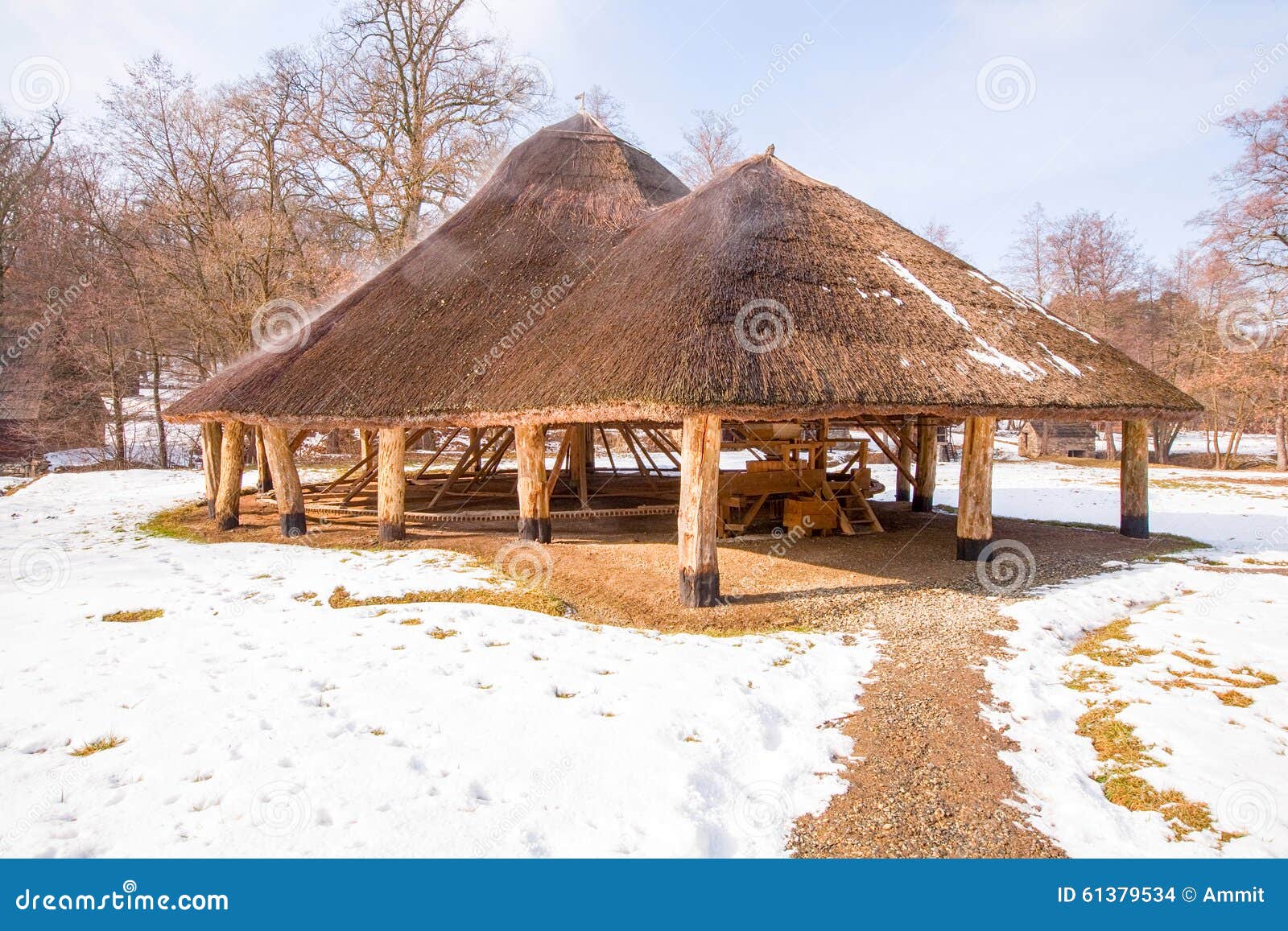 Animals Powered Mill stock photo. Image of landscape - 61379534