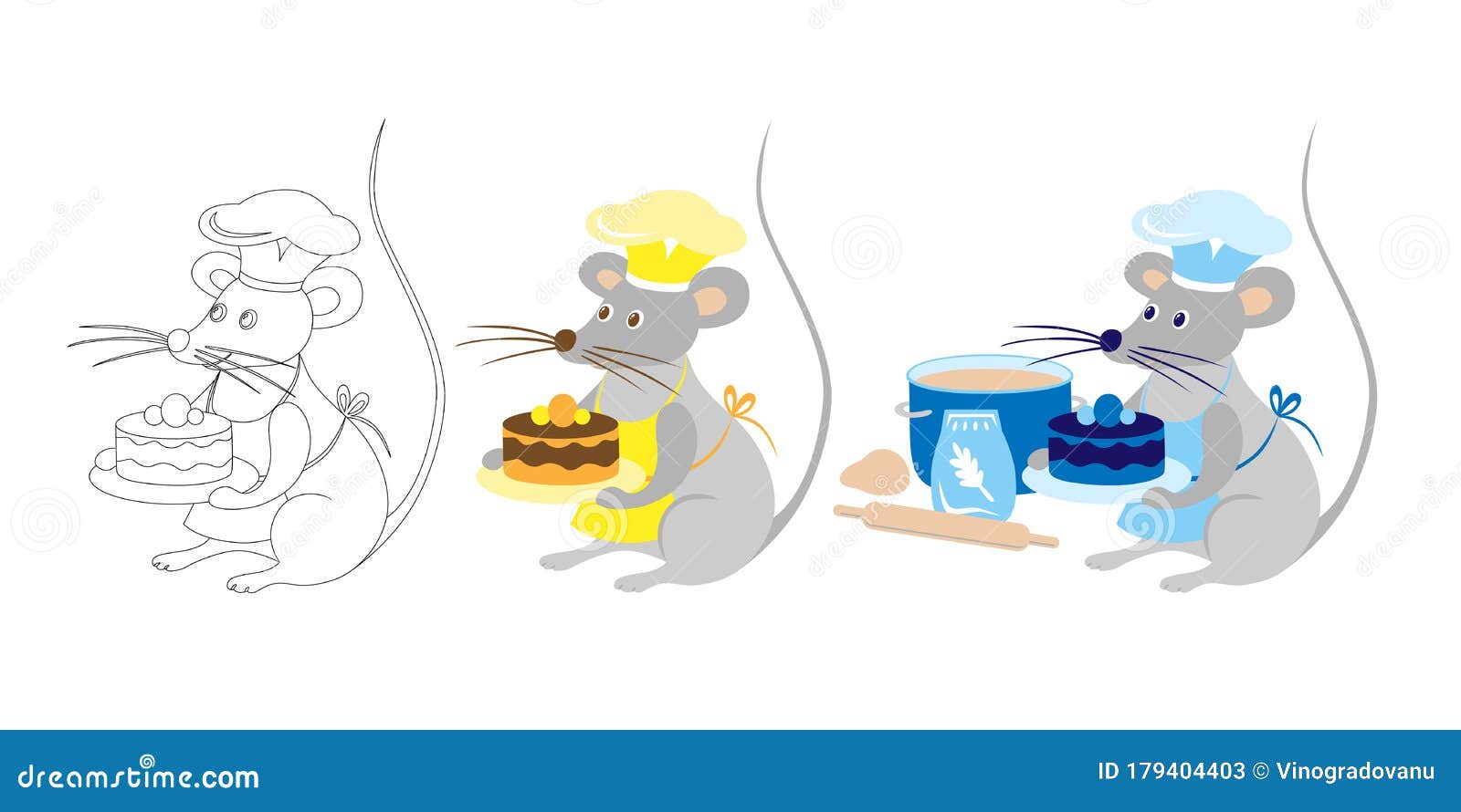 Animals and Professions. Educational Materials. Mouse-cook, Mouse-baker ...