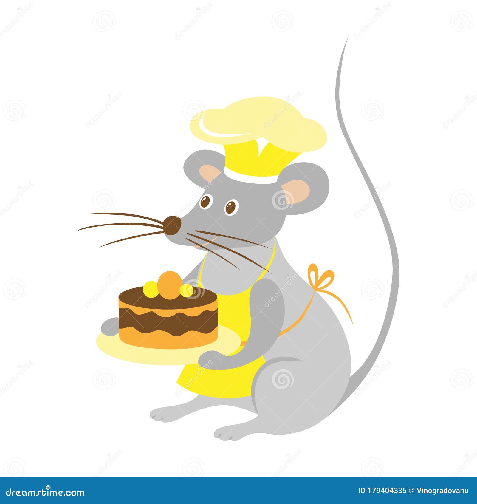 Animals and Professions. Mouse-cook, Mouse-baker with a Cake in Its ...