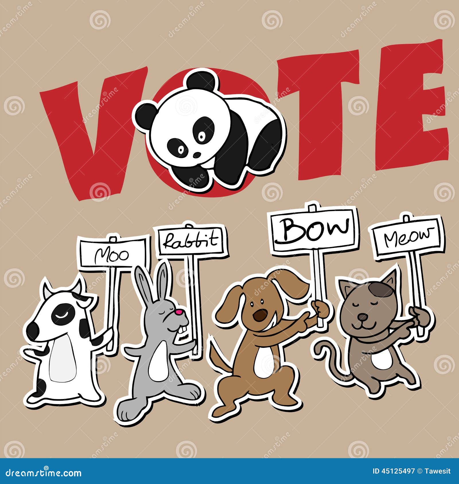 Animals protest stock vector. Illustration of cartoon - 45125497