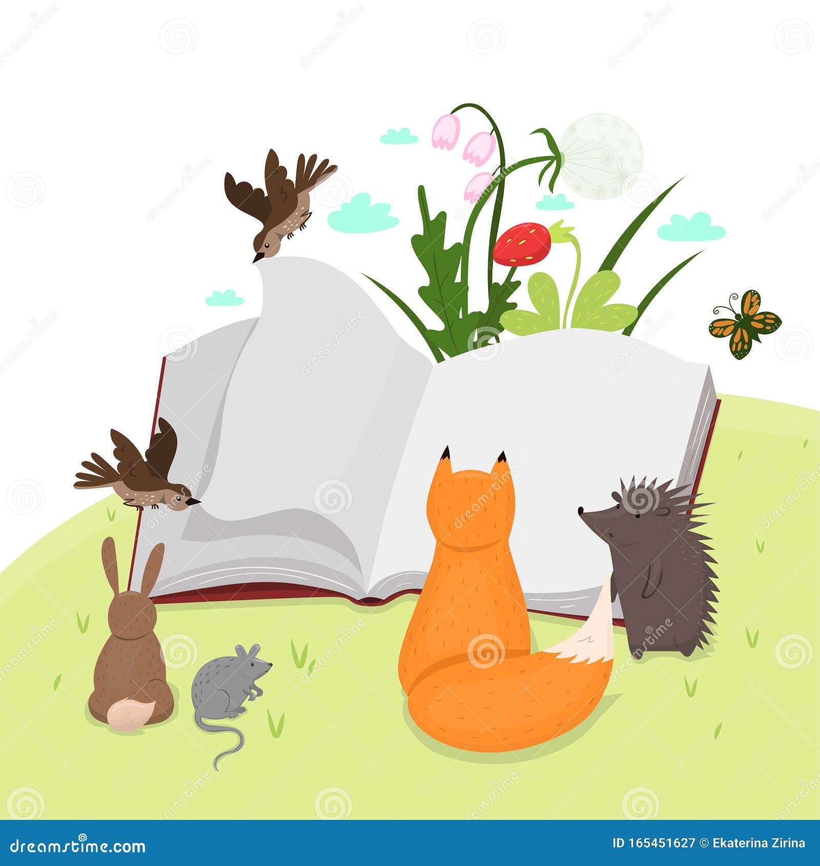 Animals are Reading a Book. Vector Graphics Stock Illustration ...
