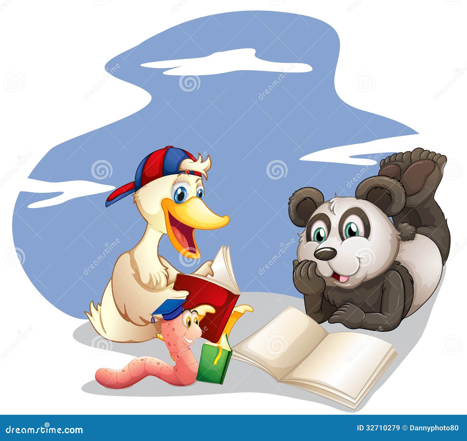 Animals reading books stock vector. Illustration of headgear - 32710279