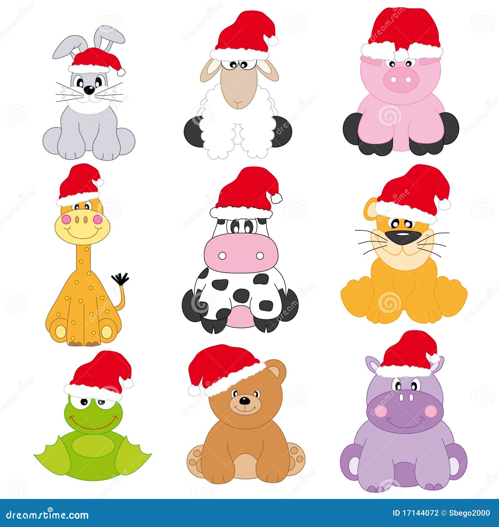 Animals-Santa Claus stock vector. Illustration of childhood - 17144072