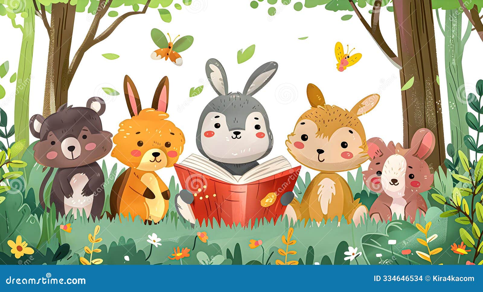 Animals School in Nature by Studying the Book Stock Photo - Image of ...