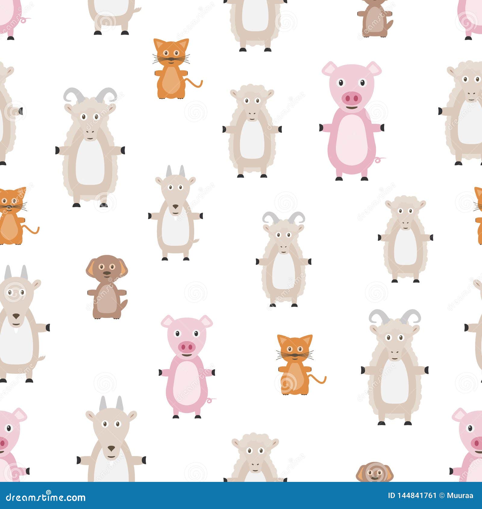 Animals seamless pattern stock illustration. Illustration of decorative ...