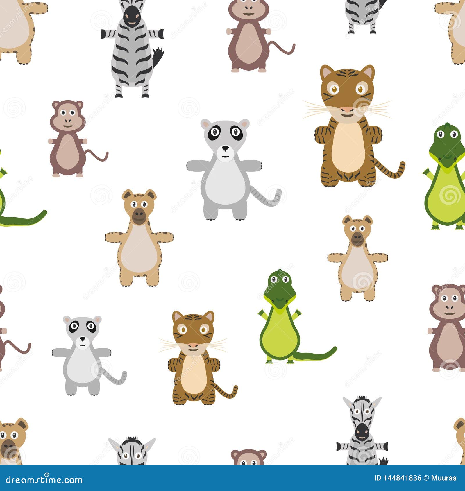 Animals seamless pattern stock illustration. Illustration of wallpaper ...