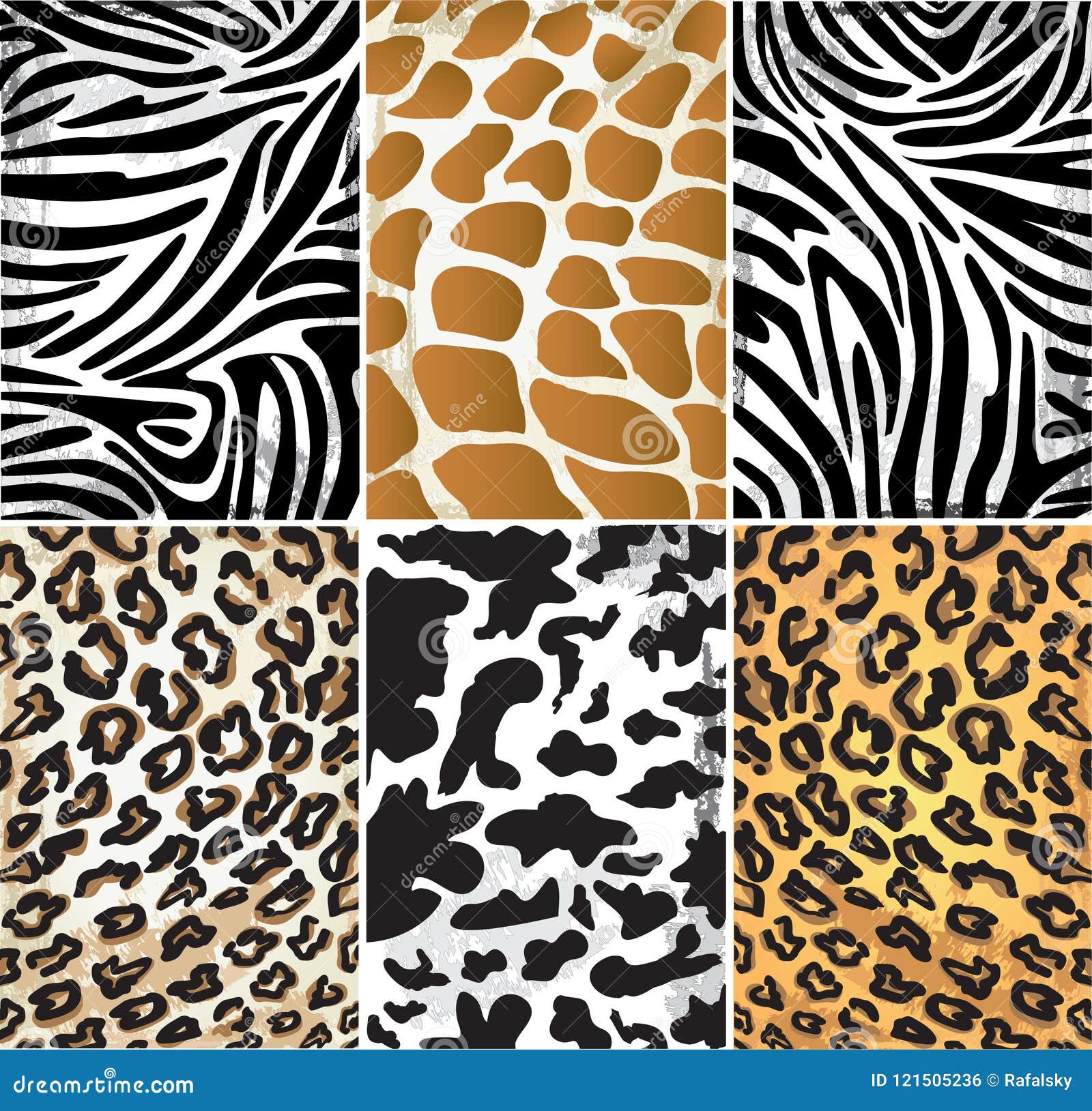 Vector Illustration of Animals Skins. Fur Set Stock Vector ...