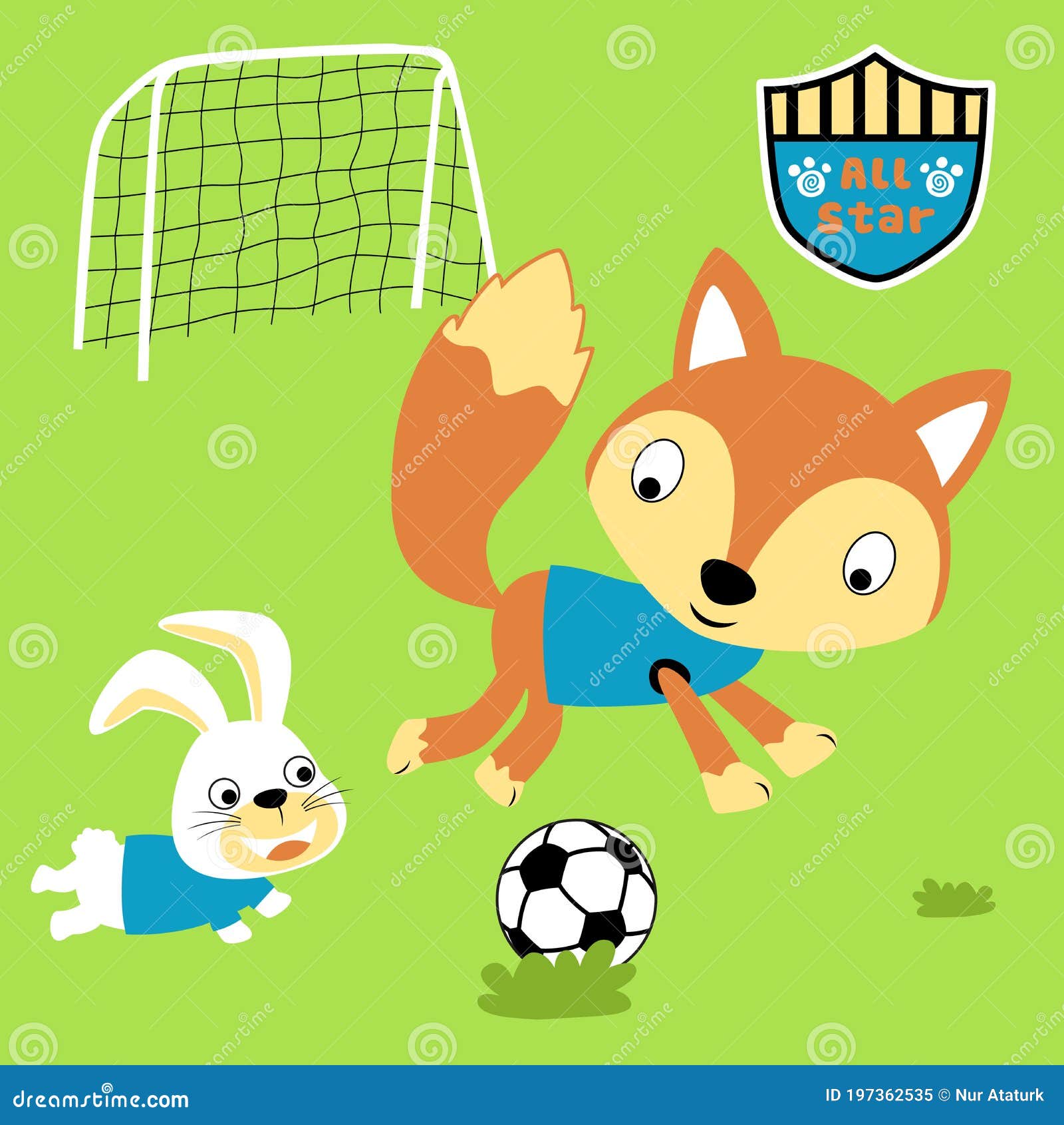 Funny Cartoon of Animals Playing Soccer Stock Vector - Illustration of ...