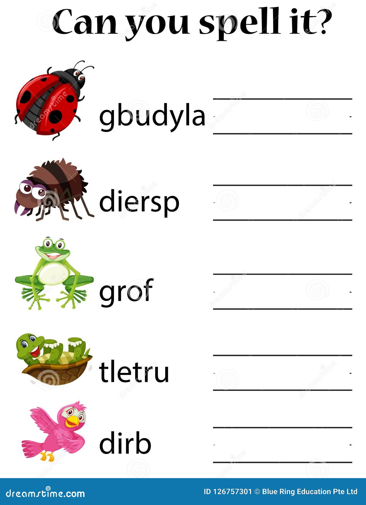 Spell The Word. Vector Illustration Of Elephant. Spelling Game For Kids ...