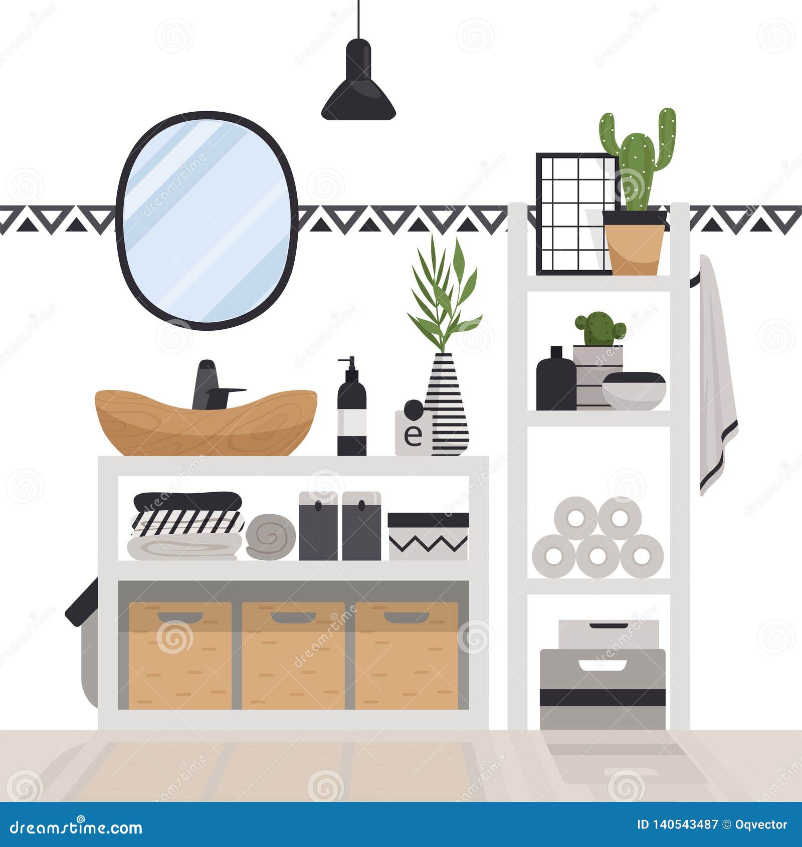 Bathroom With Amenities Cartoon Vector | CartoonDealer.com #63306499