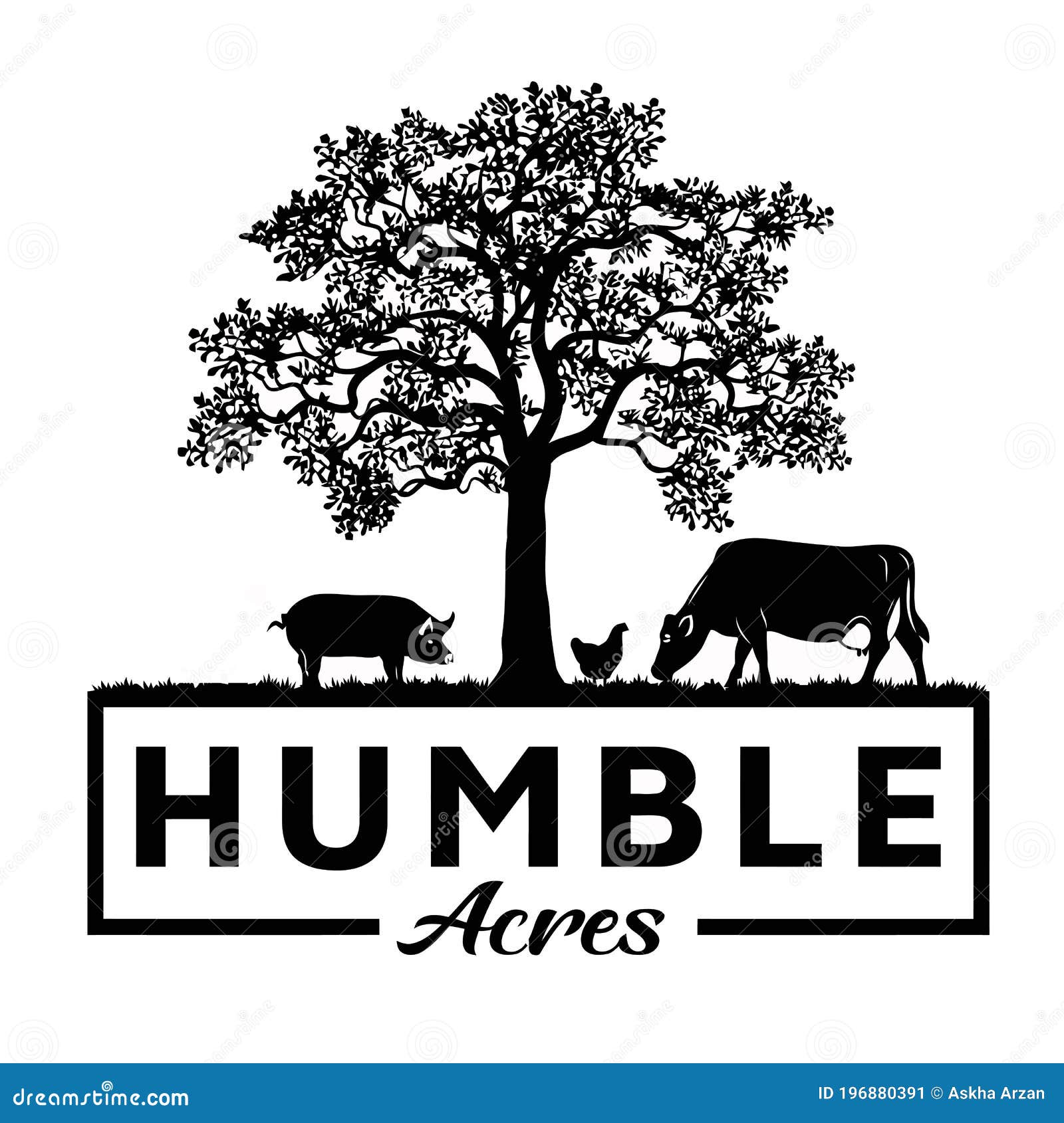 Animals and Trees Logo Design Stock Illustration - Illustration of ...