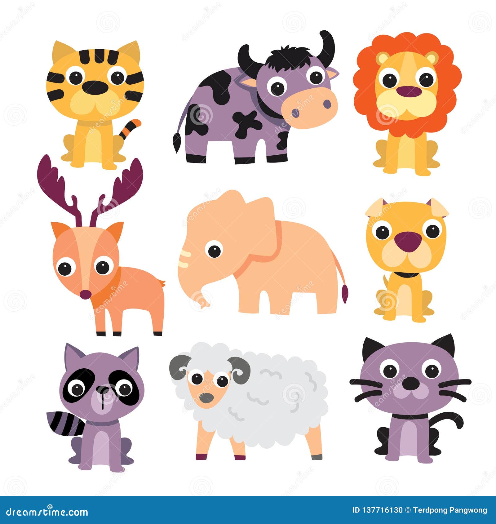 Animals Vector Character Design Stock Vector - Illustration of sheep ...
