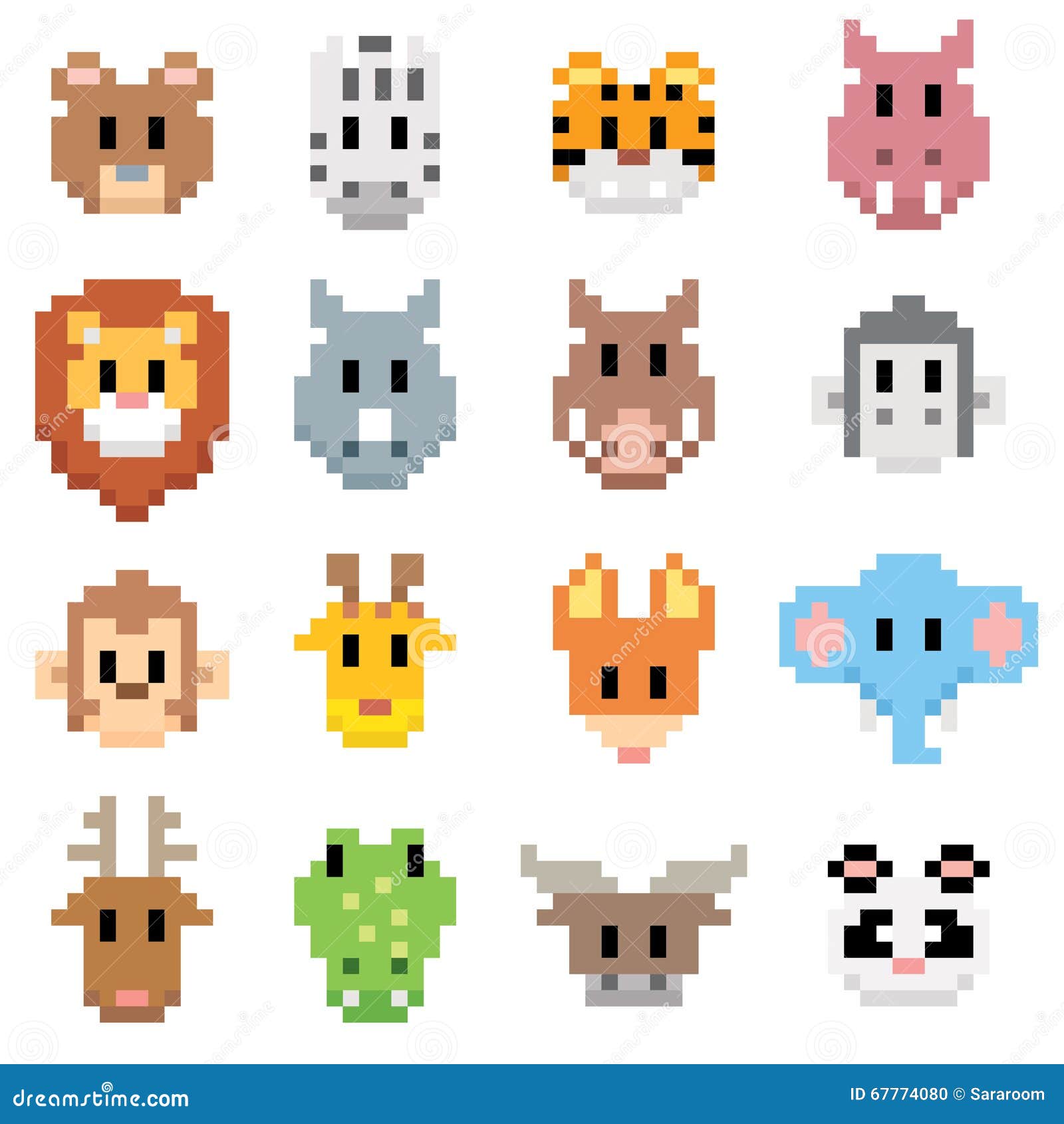Hippo Pixel Art Safari Animal Video Game Cartoon | CartoonDealer.com ...