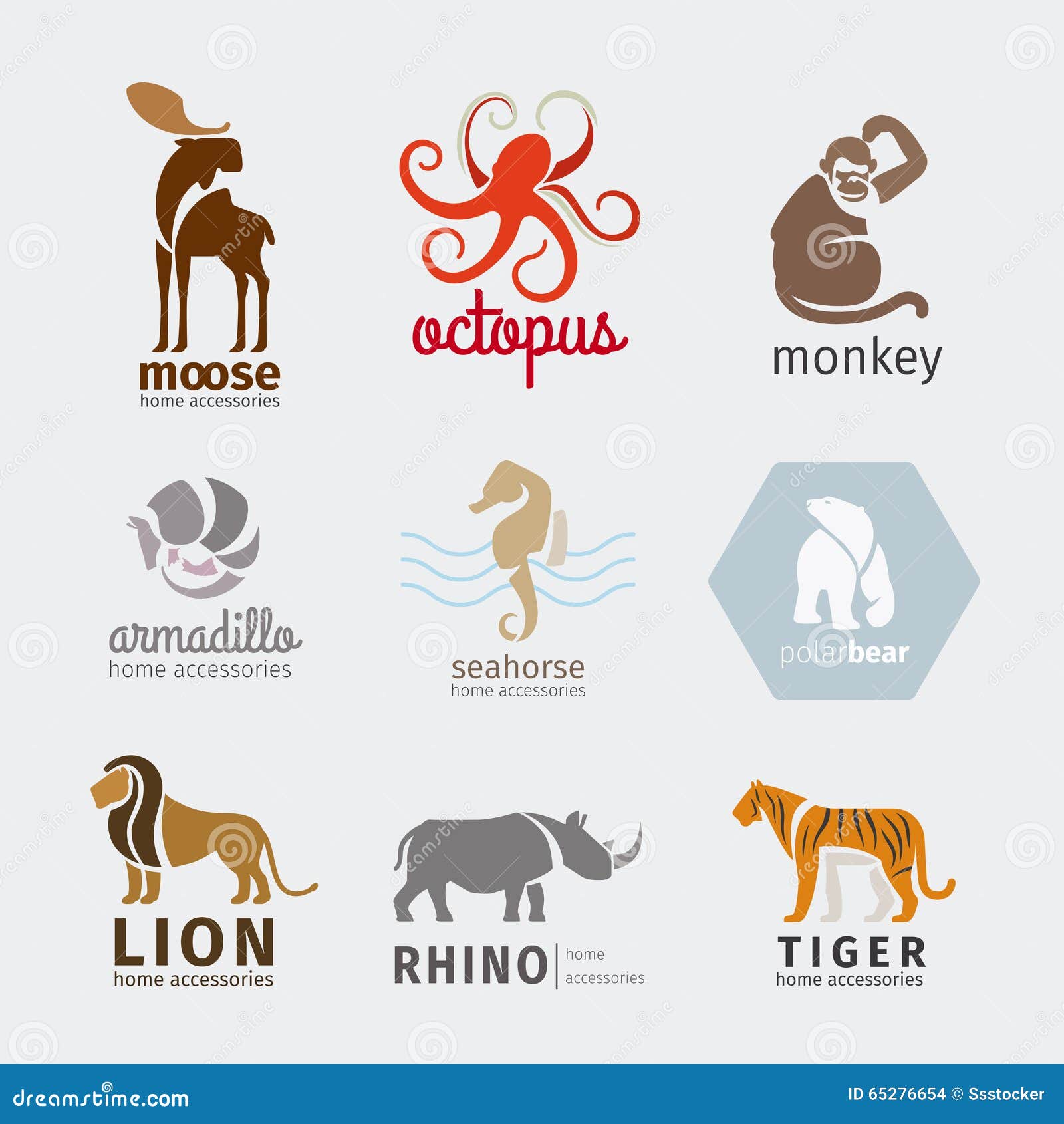 Animals vector logos stock vector. Illustration of accessories - 65276654