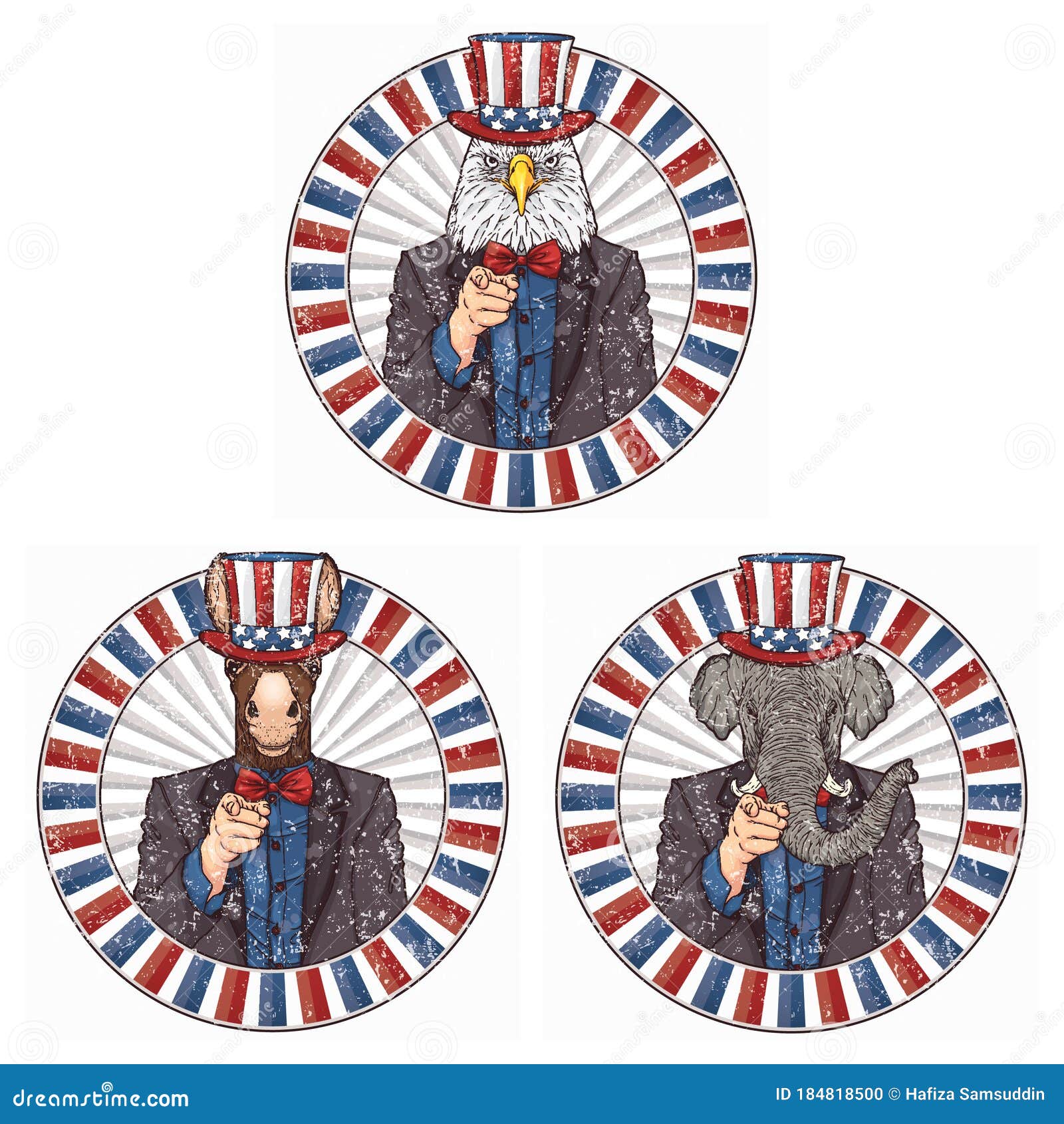 Uncle Sam Wearing Mask Stop Hand Signal Mascot Vector Illustration ...