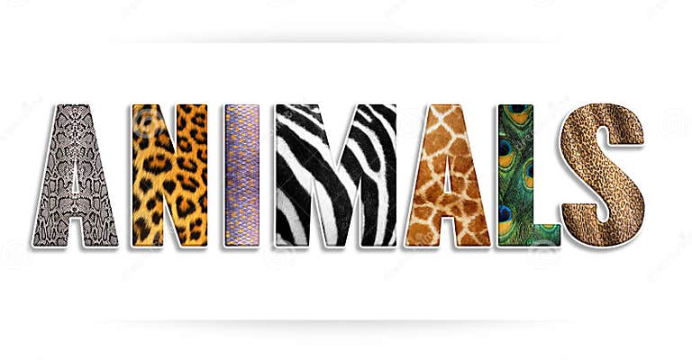 Animals - word stock illustration. Illustration of texture - 28811492