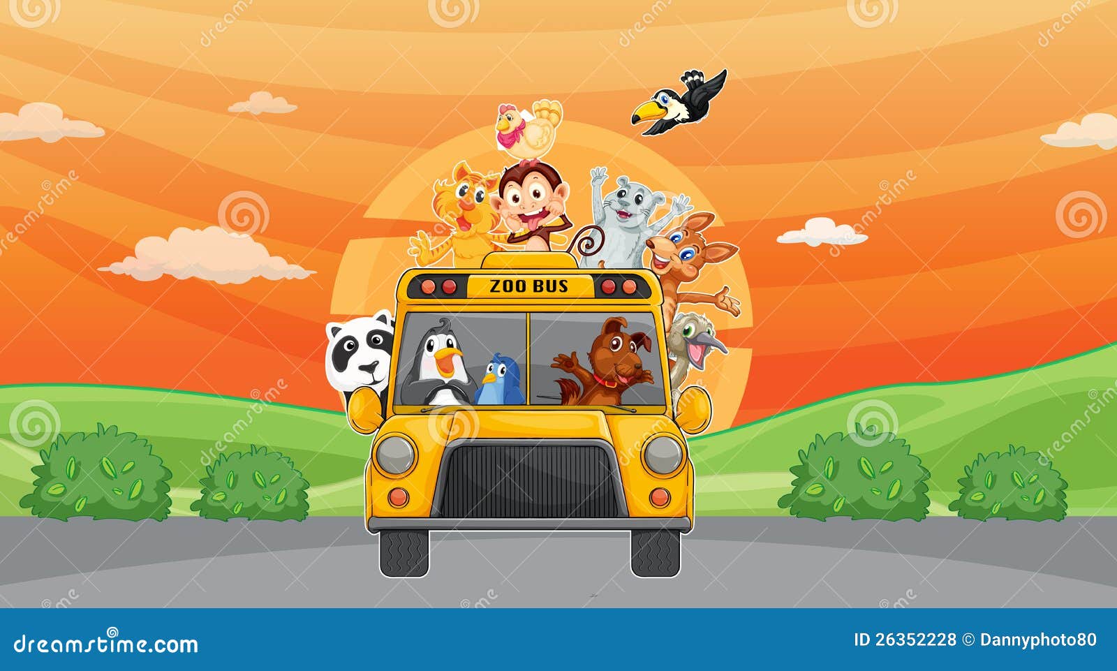Animals and zoo bus stock vector. Illustration of nature - 26352228