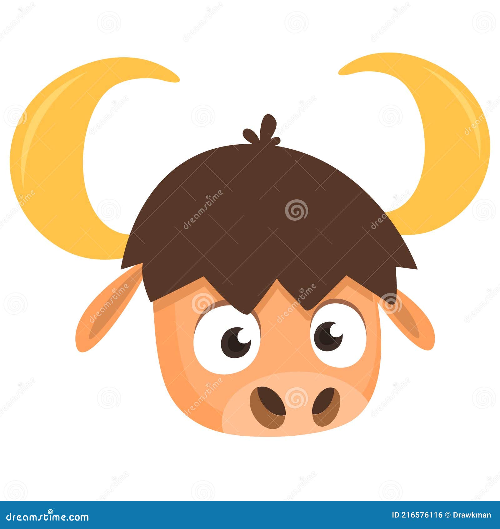 Vector Illustration of Cartoon Buffalo. Stock Vector - Illustration of ...