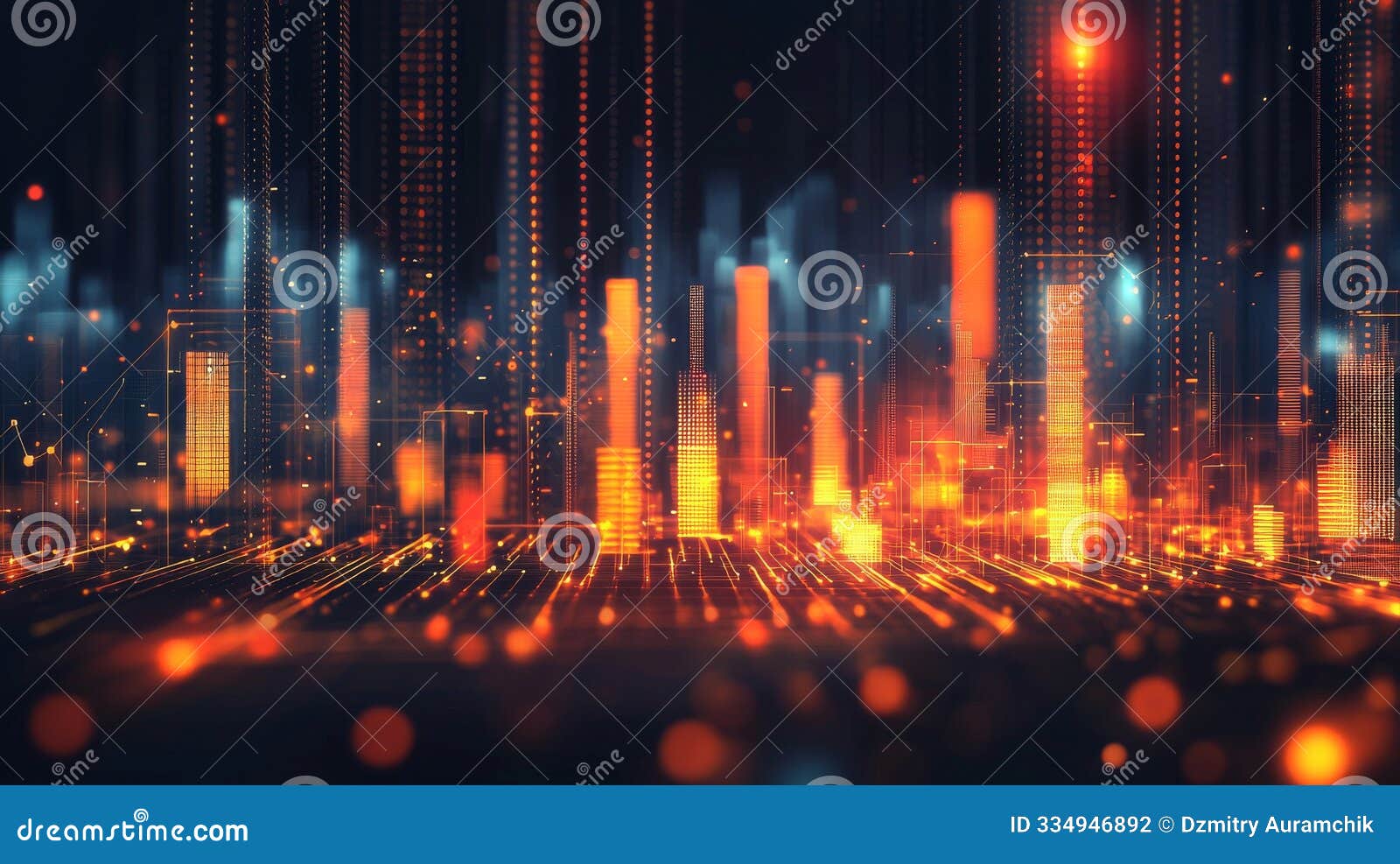 Animated Abstract Forex Chart Background with Glowing Pixels and Data ...