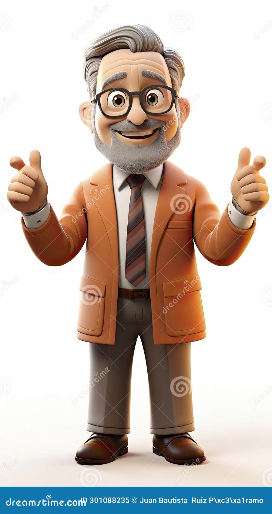 Animated Academic: Cheerful Cartoon Scholar. Stock Illustration ...