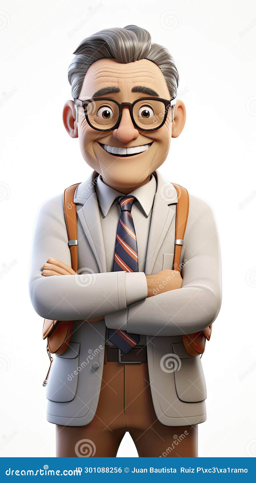 Animated Academic: Cheerful Cartoon Scholar. Stock Illustration ...