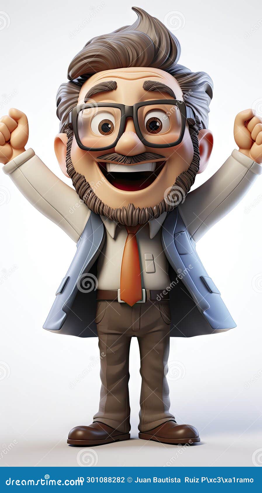 Animated Academic: Cheerful Cartoon Scholar. Stock Illustration ...