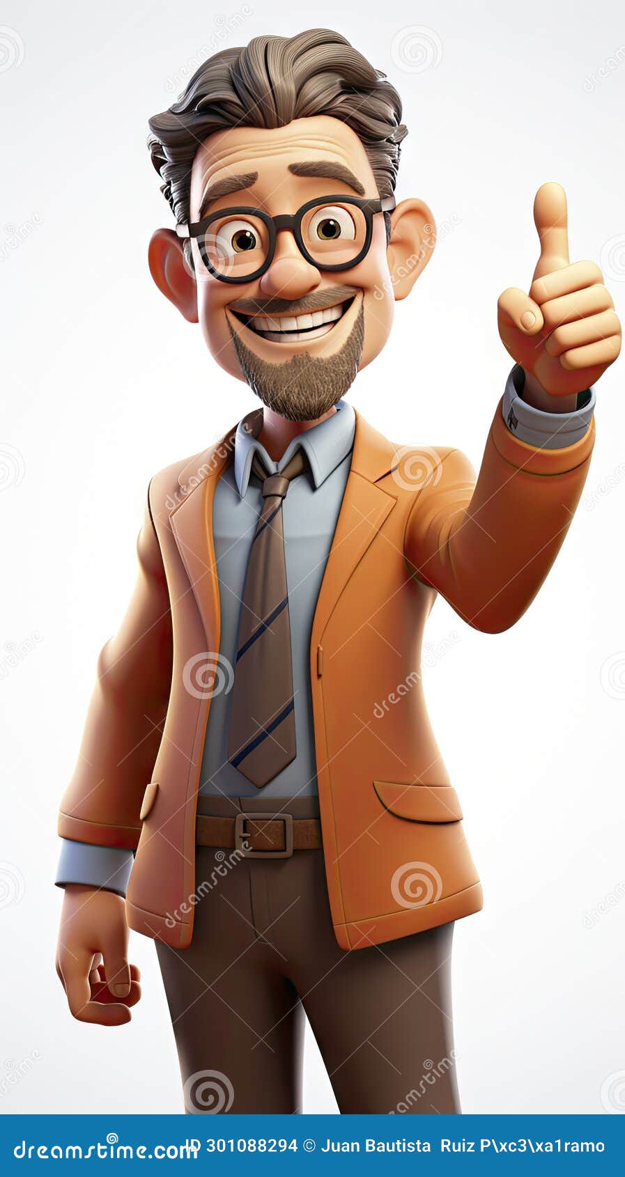 Animated Academic: Cheerful Cartoon Scholar. Stock Illustration ...