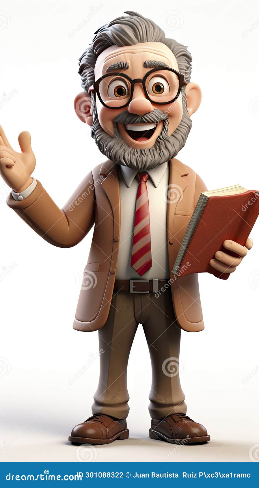 Animated Academic: Cheerful Cartoon Scholar. Stock Illustration ...