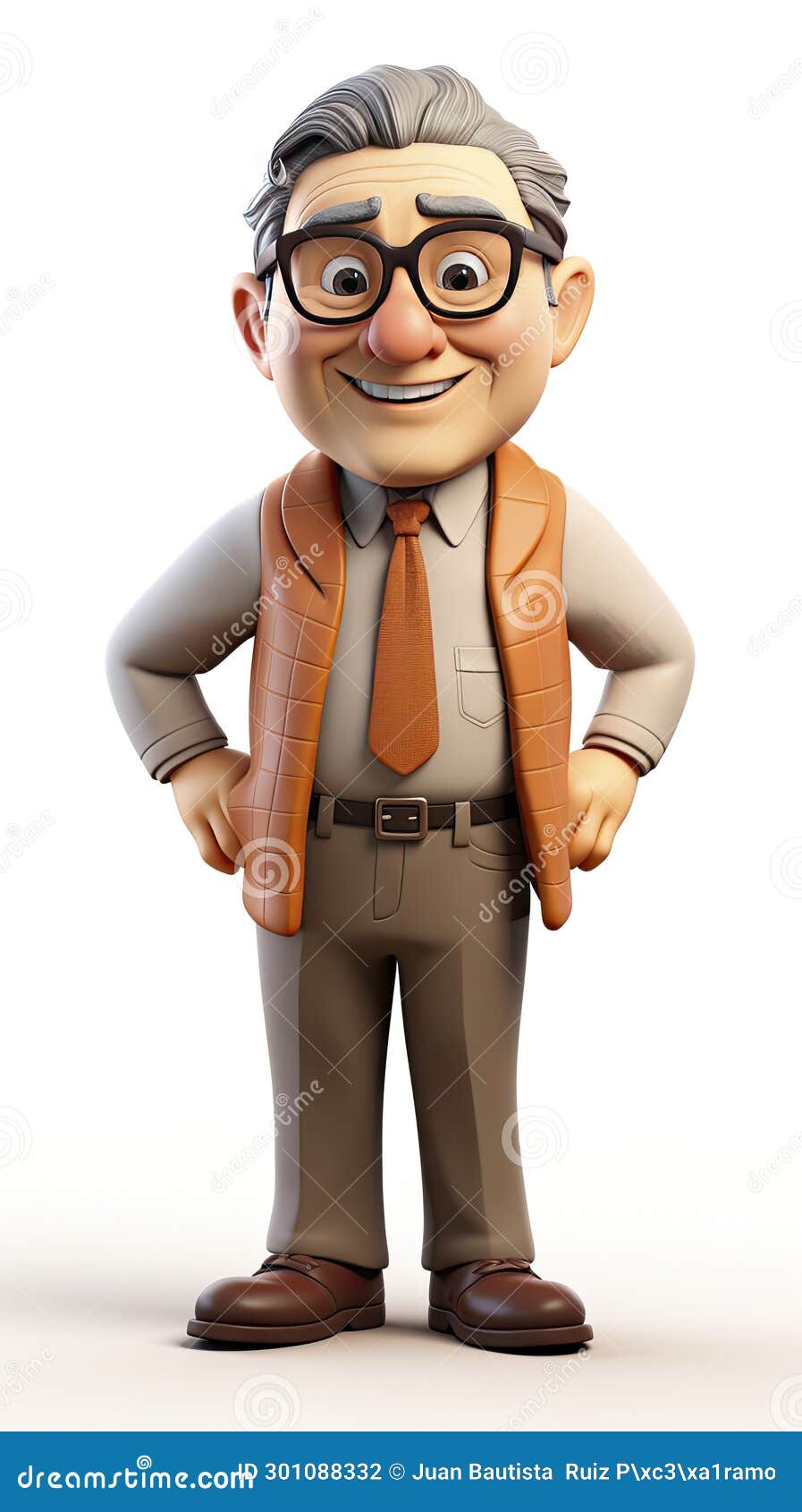 Animated Academic: Cheerful Cartoon Scholar. Stock Illustration ...