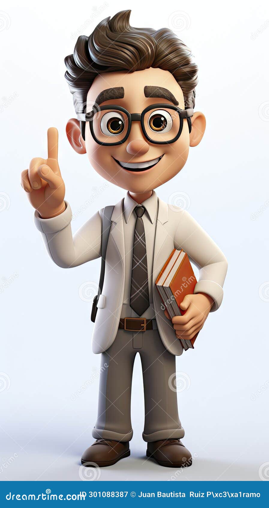 Animated Academic: Cheerful Cartoon Scholar. Stock Illustration ...