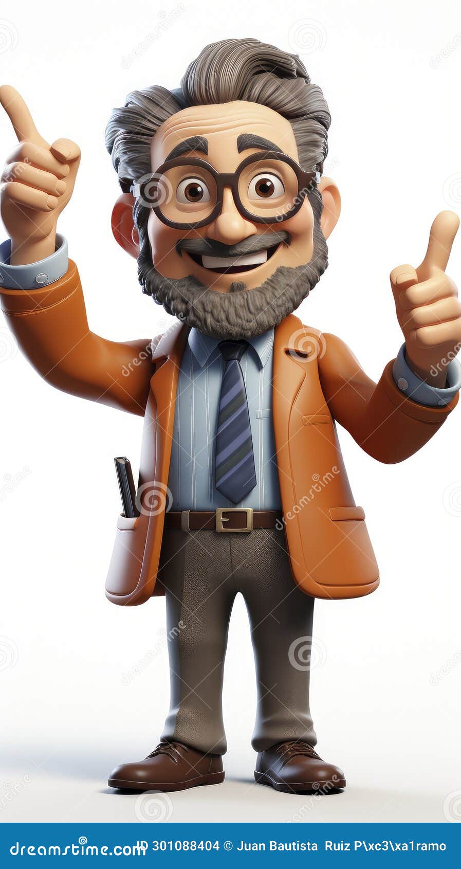 Animated Academic: Cheerful Cartoon Scholar. Stock Illustration ...