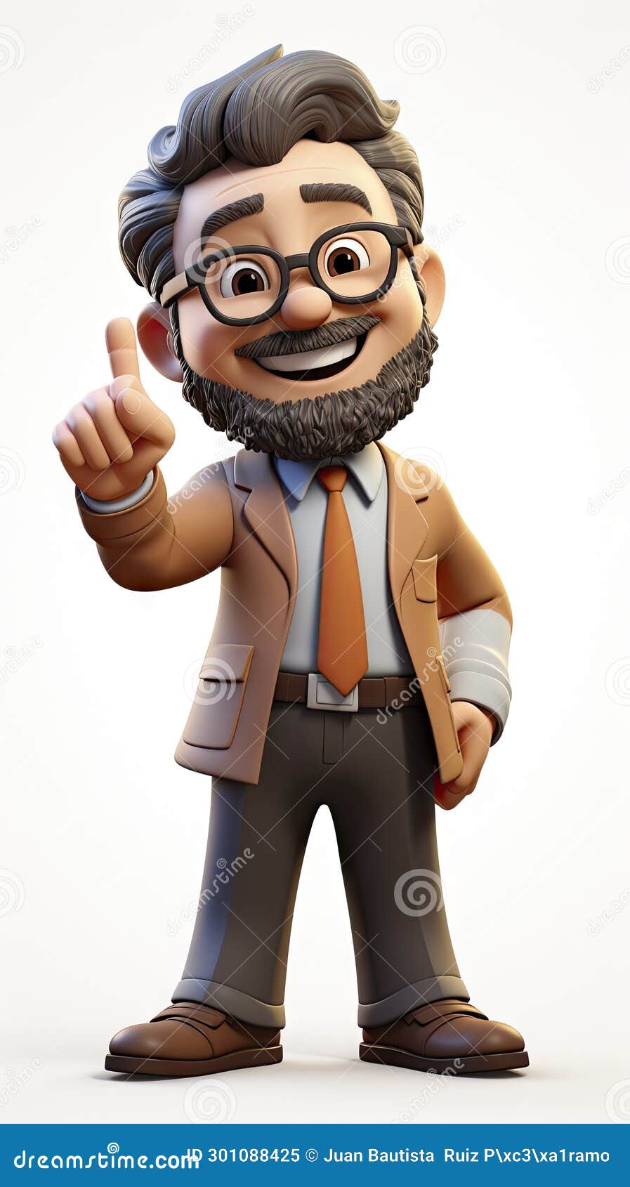 Animated Academic: Cheerful Cartoon Scholar. Stock Illustration ...