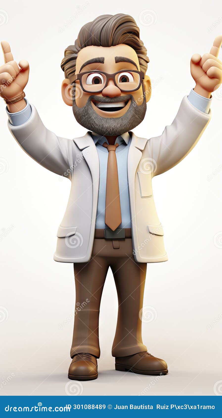 Animated Academic: Cheerful Cartoon Scholar. Stock Illustration ...