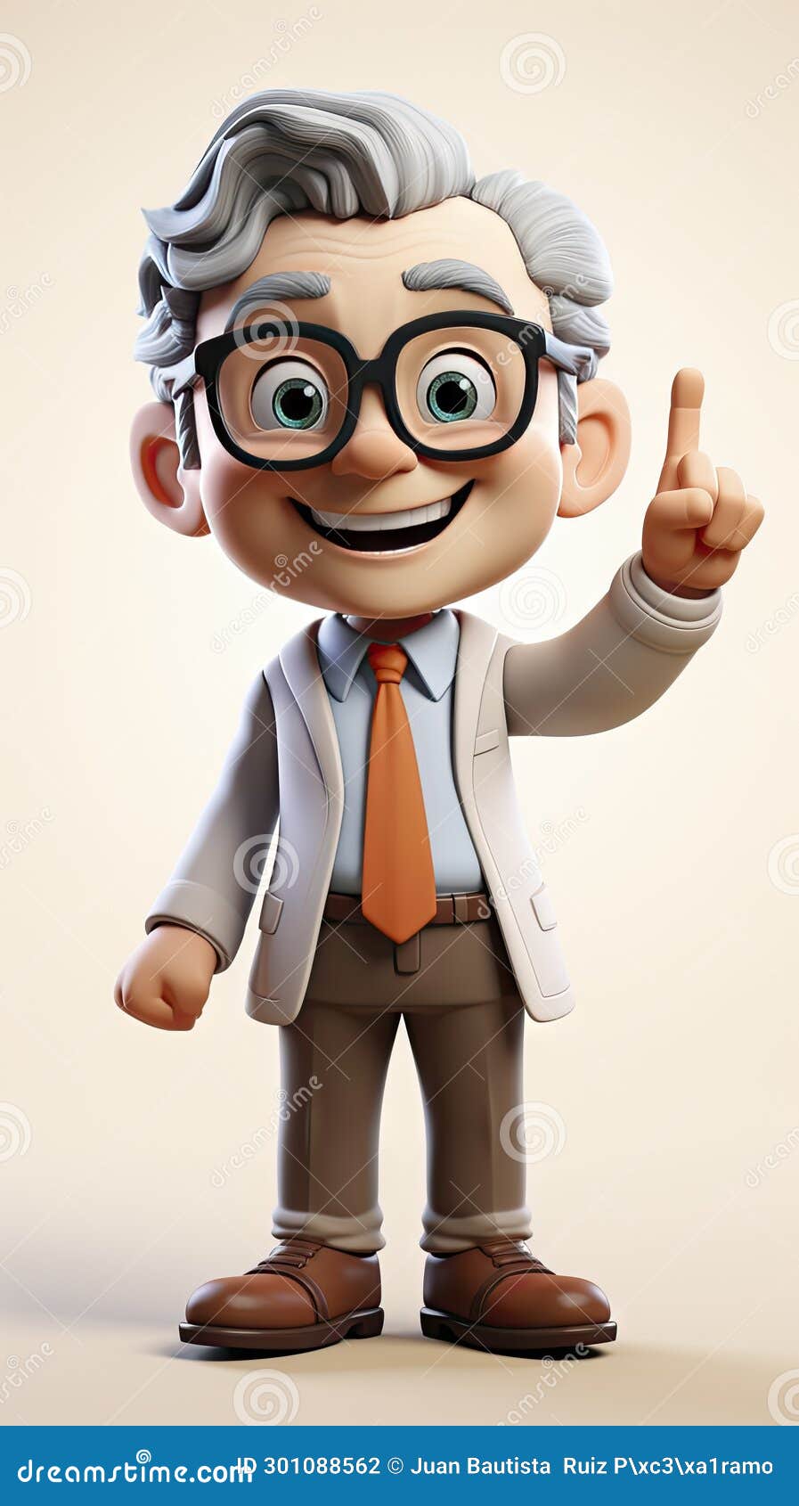 Animated Academic: Cheerful Cartoon Scholar. Stock Illustration ...