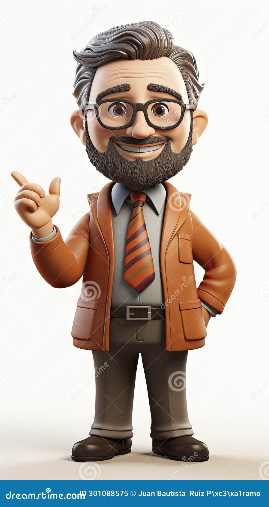 Animated Academic: Cheerful Cartoon Scholar. Stock Illustration ...