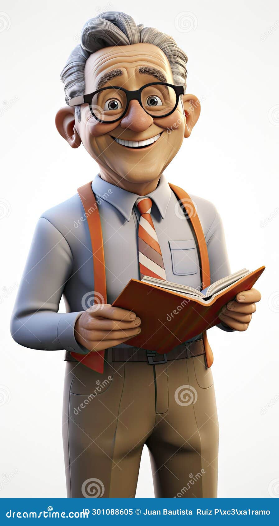 Animated Academic: Cheerful Cartoon Scholar. Stock Illustration ...