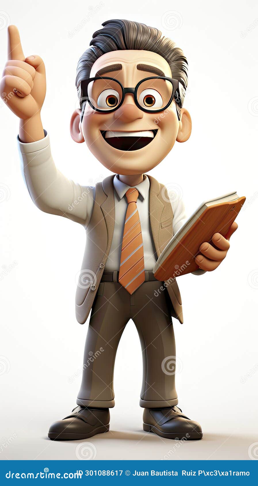 Animated Academic: Cheerful Cartoon Scholar. Stock Illustration ...