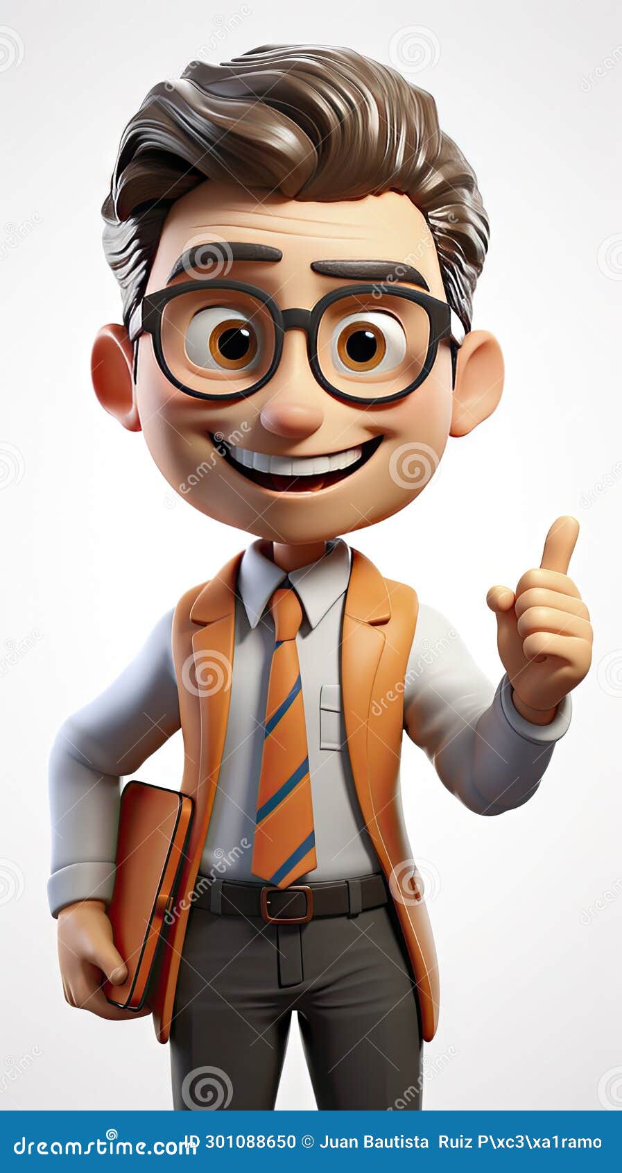 Animated Academic: Cheerful Cartoon Scholar. Stock Illustration ...