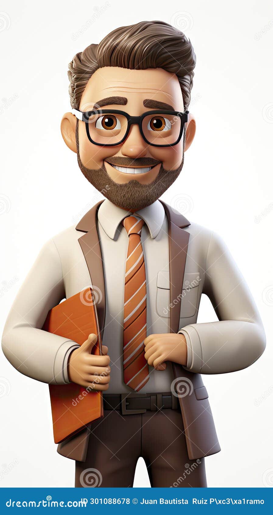 Animated Academic: Cheerful Cartoon Scholar. Stock Illustration ...