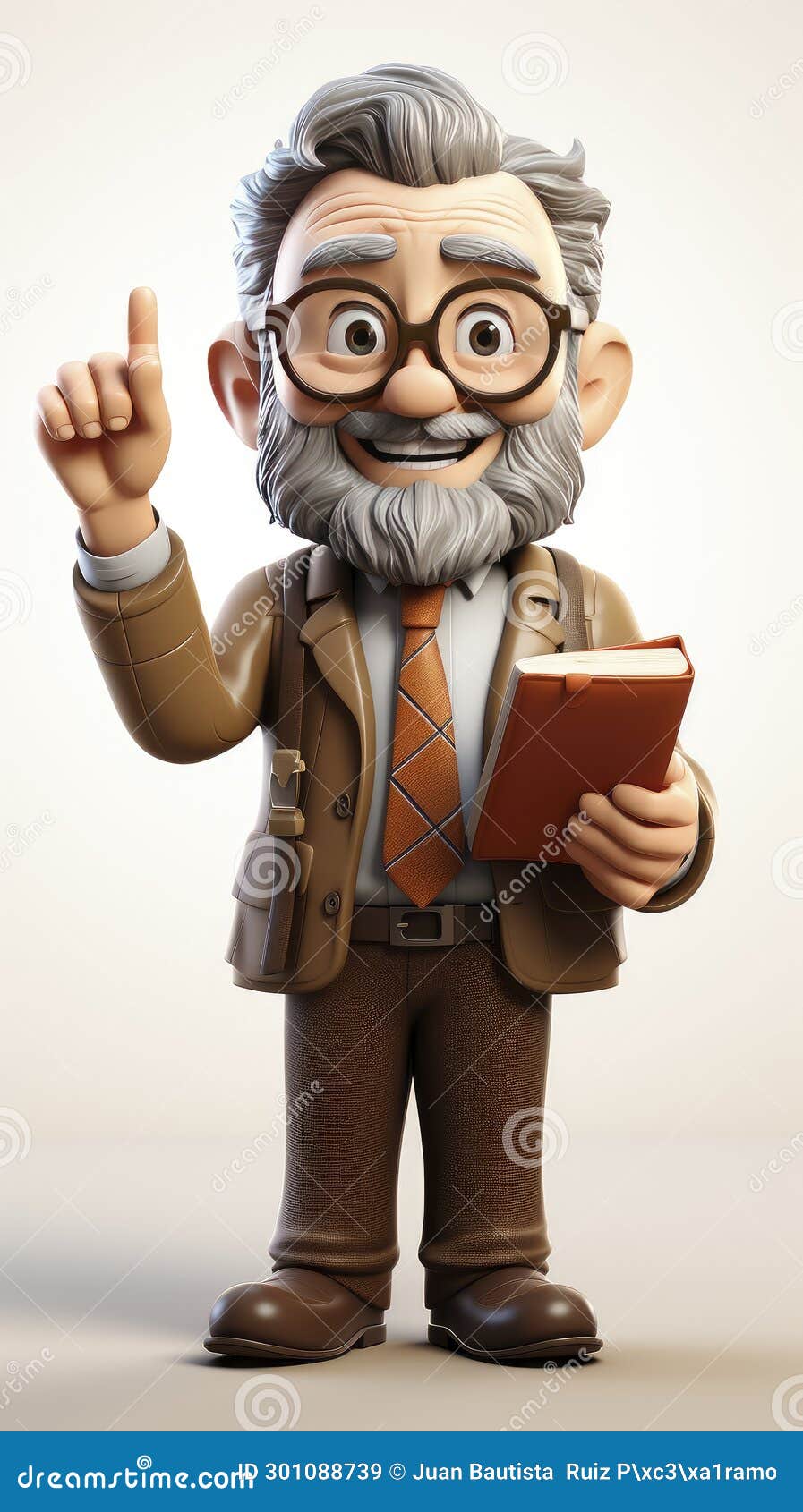 Animated Academic: Cheerful Cartoon Scholar. Stock Illustration ...