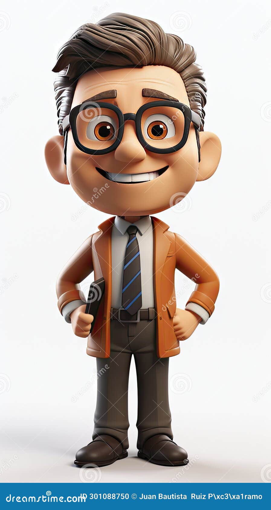 Animated Academic: Cheerful Cartoon Scholar. Stock Photo - Image of ...