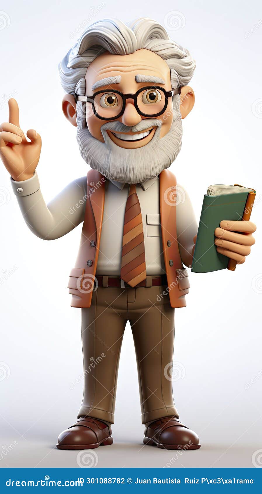 Animated Academic: Cheerful Cartoon Scholar. Stock Illustration ...